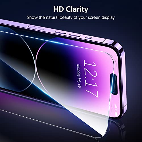 Fotbor for [3+3 Pack] iPhone 14 Pro Max Screen Protector with Camera Lens Protector, 9H Shatterproof Tempered Glass Film with Easy Installation Frame, HD Clear Sensitive Full Coverage 6.7 Inch