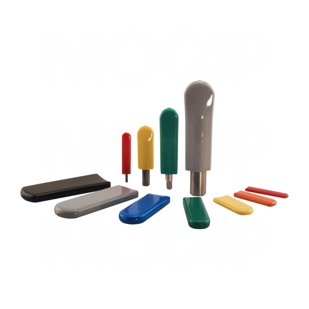 Flat Caps and Grips - 0.125" x 0.750" x 2.000" Flat Vinyl Grip (RFVG9074) End Style: Round, Material: Yellow Vinyl MOCAP RFVGC9074YW-15 (qty5)