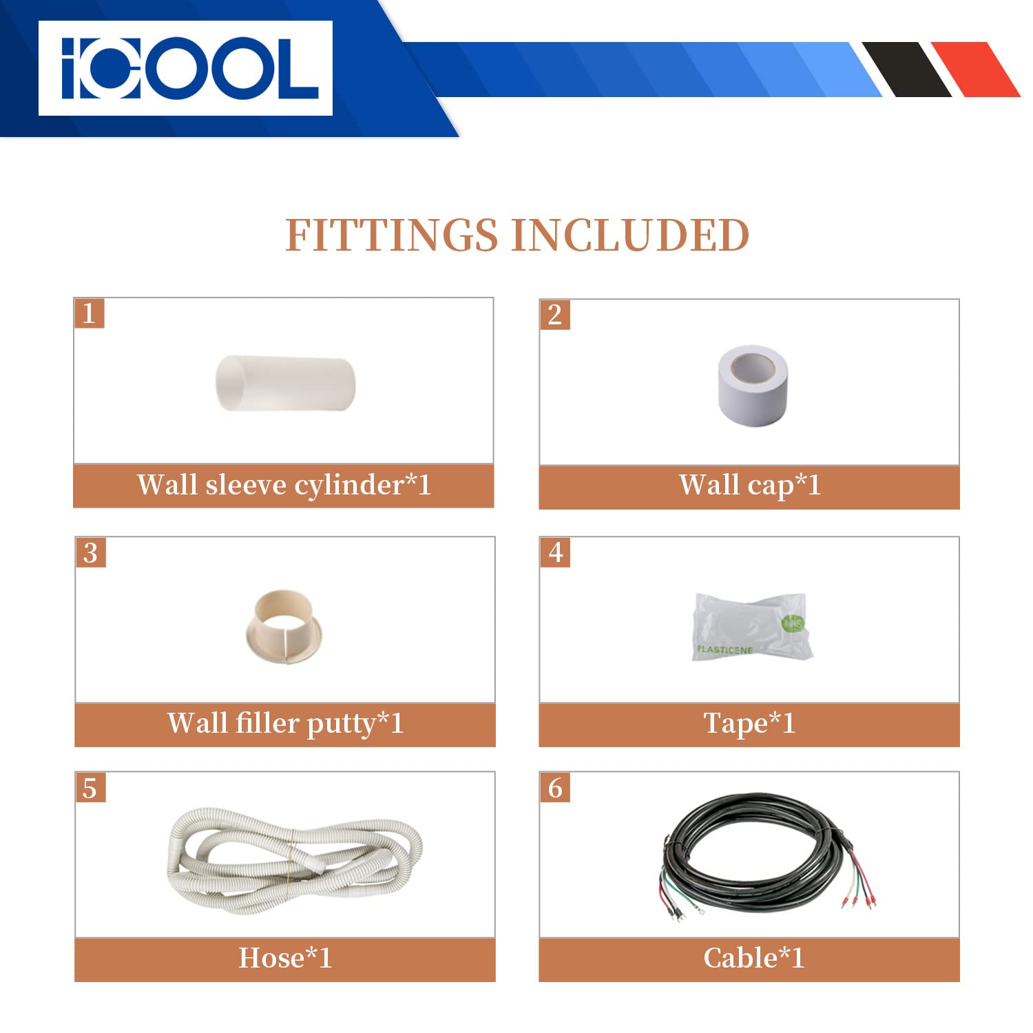 ICOOL 25 Ft. Mini Split Line Set, 1/4" & 3/8" O.D. Twin Copper Pipes, 3/8" Thickened PE Insulated Coil Copper Line for Air Conditioner HVAC Refrigeration and Heating Equipment, with Fittings