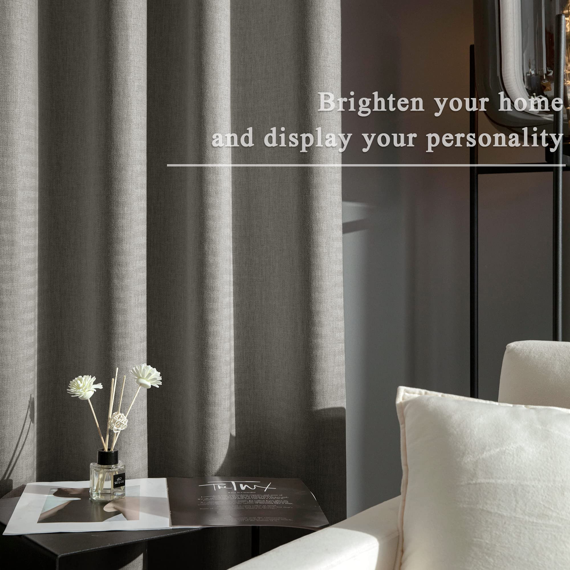 MINGSHIRE 95 Inches Long Blush Pink Premium Checkered Textured Blackout Curtains with Grommet, Super Soft Thick/Privacy Assured/Elegant Style for Kids Girls Room, 52x95, 2 Pcs