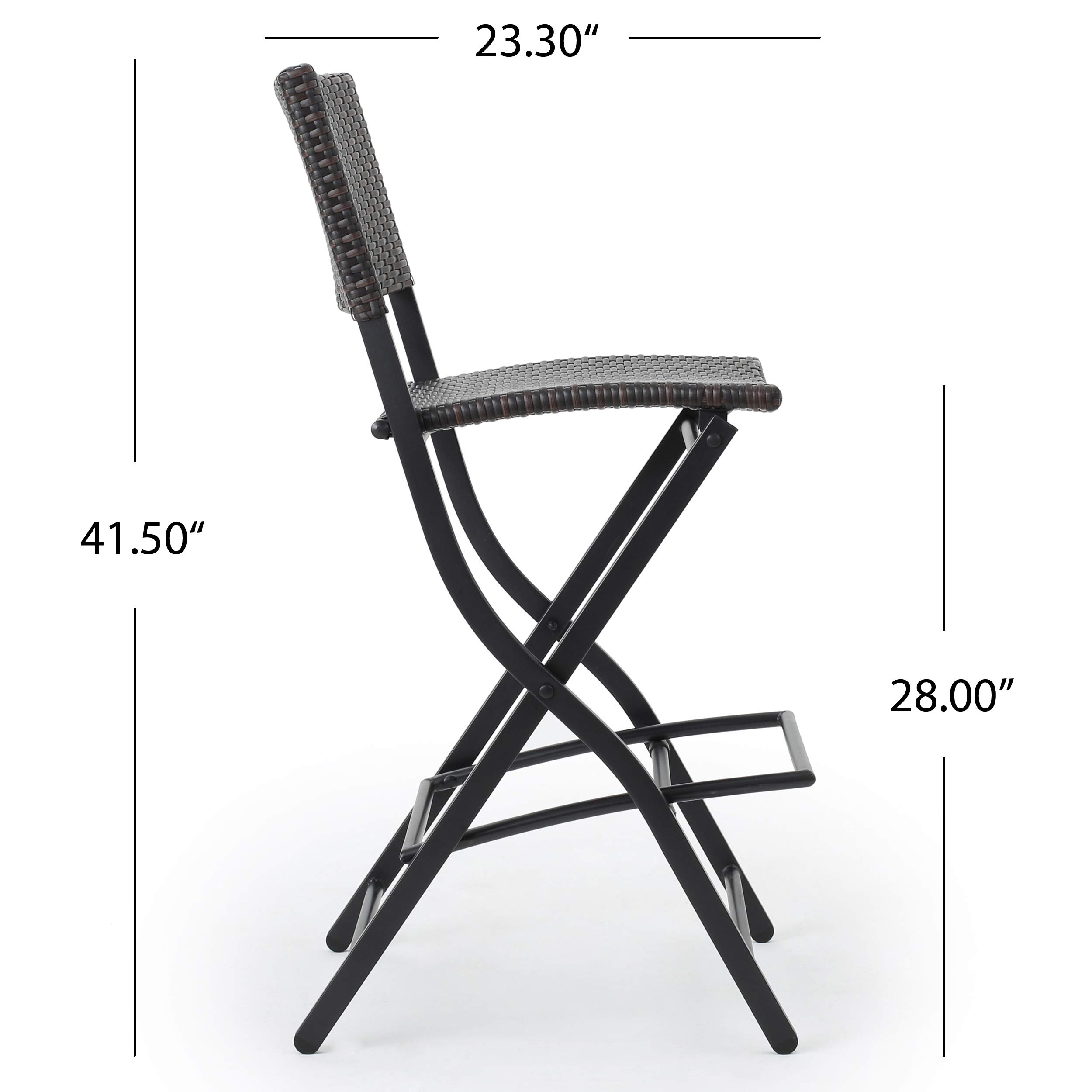 Christopher Knight Home Margarita Outdoor Wicker Barstools, 4-Pcs Set, Multibrown