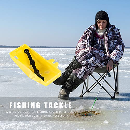 Awakingdemi Ice Drill Fishing Hand Spiral Drill for Winter Fishing Power Head Protective Cover Adapter Ice Hole Drill Blade Protect Fish Accessories