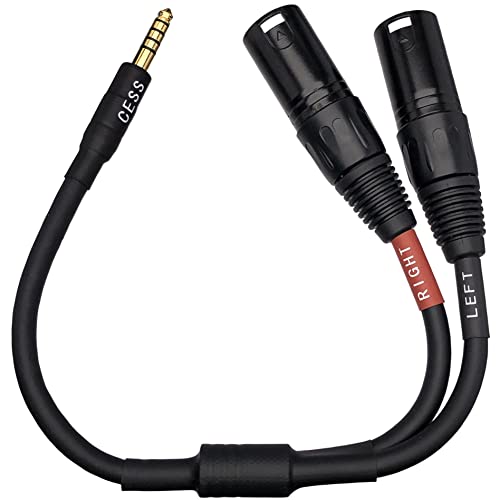 CESS-257 Black 4.4mm to Dual XLR Male Balanced Audio Headphone Adapter Cable