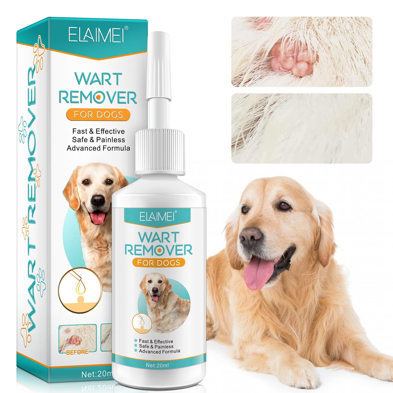 Dog Wart Remover, Professional Dog Wart Removal Treatment, Painless Rapidly Eliminates Dog Warts & Dog Skin Tags, No Irritation Effective Wart Removal, Stops Wart Regrowth - 20ML