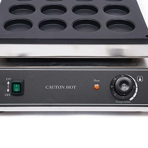 HinLIaDa 110V Electric Mini Cake Baker Machine, 16 Holes Red Bean Cake Maker Waffle Baker Machine Commercial Nonstick End Alarm with Thermostats & Timers LED Lights Show for Home Kitchen Bakery