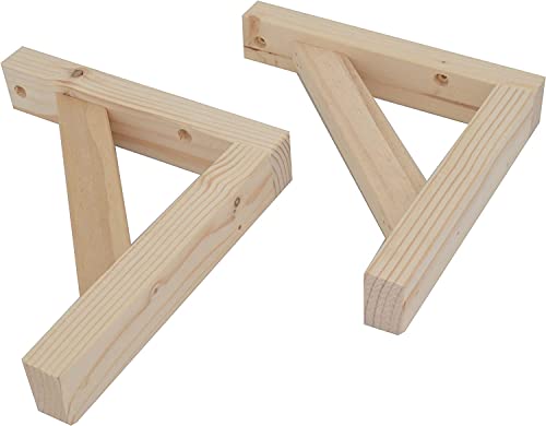 BITNAT Shelf Brackets Wall Shelves 2 Pack Wall Mount Wood Shelf Solid Bracket Shelf Supports Pendant Lamp Kit Includes Screws (Color : Wood, Size : 25.40 cm)