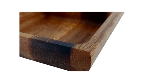 Catchall tray 3 sections, Oak Wood Serving Tray (Triple) Handmade by Hesse Woods from Sustainable Forests, 3-Section Serving Tray, for Appetizers, Charcuterie, Food & Snacks
