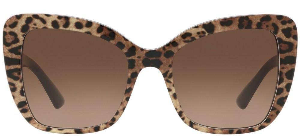 Dolce & Gabbana Women's Modern Rectangular Sunglasses, Leo Brown On Black, 54