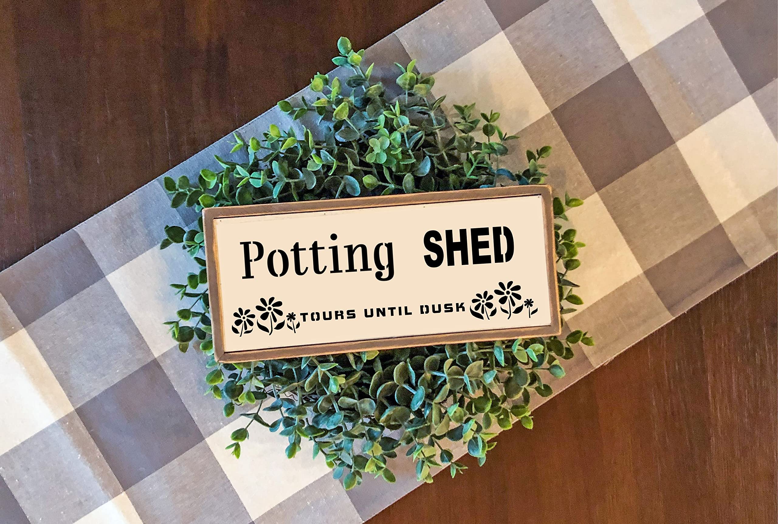 Garden Potting Shed Stencil for Painting Wood Signs, Reusable, Sturdy, Psalms Bible Verse
