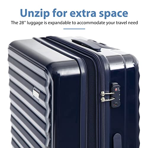 Coolife Luggage Suitcase 4 Piece Set expandable (only 28β) ABS+PC Spinner suitcase with TSA Lock carry on 20in 24in 28in