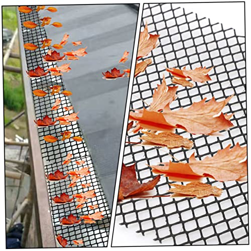 DOITOOL 1 Set Anti-Falling Net Roof Gutter Guard Mesh Fence Net Cover Mesh Strainer Downspout Filter Plastic Fencing Sink Nets Plastic Gutter Guard Plastic Gutter Guard Net Mesh Black Leaf