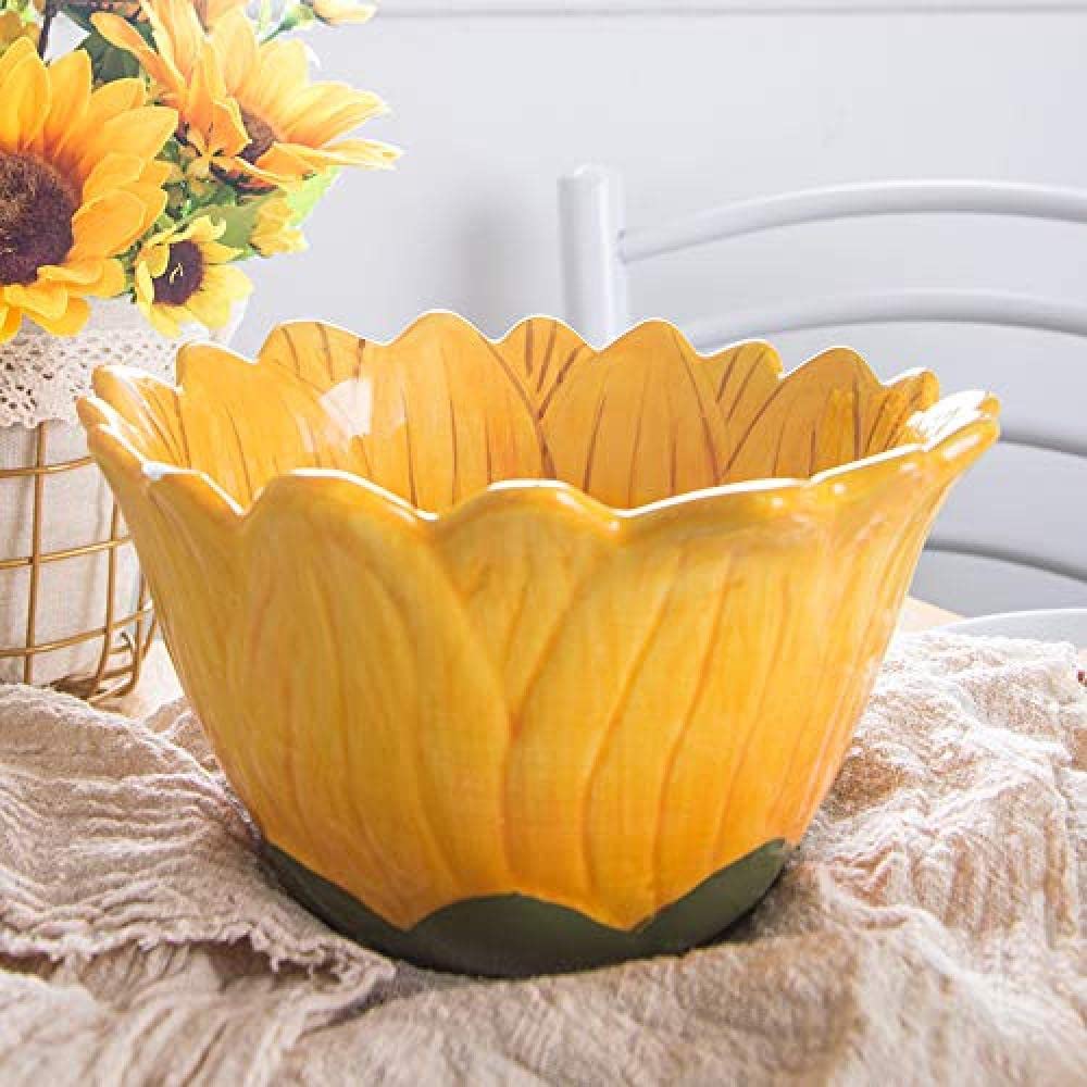 Bicuzat 6-Inch Candy Bowls, Sunflower-Shaped Snack Bowls, Set of 4