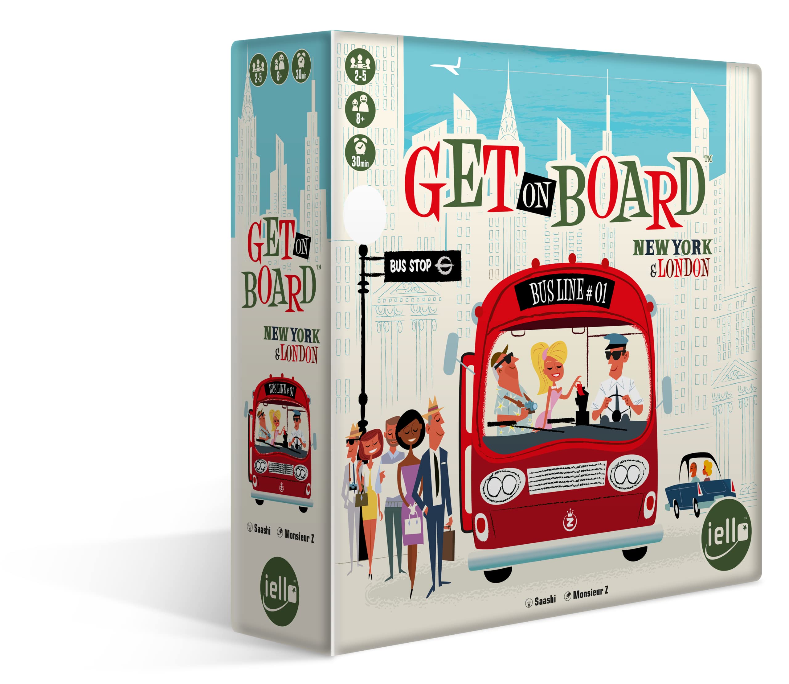 IELLO: Get On Board: New York & London, A Flip & Write Game, Clever & Original, 30 Minute Play Time, 2 to 5 Players, for Ages 8 and Up