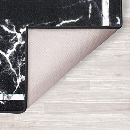 Comfii Home Venice Collection Area Rug - Non-Slip Rubber Backing – Anti Skid for Bedroom, Living Room, Dining Room, Doormat - Trendy and Unique Abstract Design (5x8 ft, Marble)