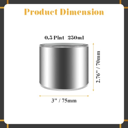Bonsicoky 8 Pcs Empty Metal Paint Cans with Lids, Tiny Empty Unlined Cans Storage Containers for Paint(0.5 Pint/250ml)
