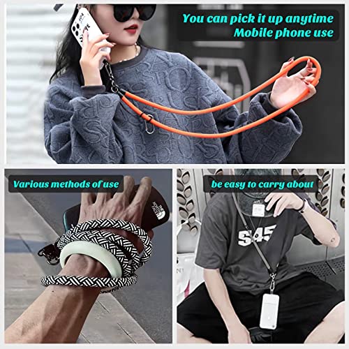 Cell Phone Lanyard, Universal Phone Crossbody Lanyards for Around The Neck, Necklace Lanyard & Wrist Strap with Phone Patch×2, Nylon Shoulder Phone Strap for Women Men