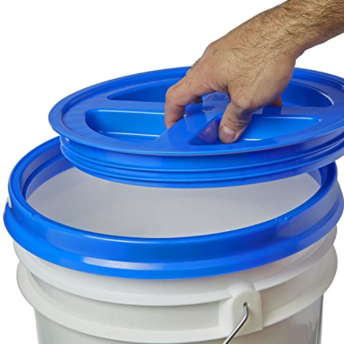 Consolidated Plastics Food Grade Gamma Seal Lids for 3.5, 5, 6 and 7 Gallon Buckets (Combo 6 Pack) BPA Free Reusable Pail Lids, Durable HDPE, Made in USA
