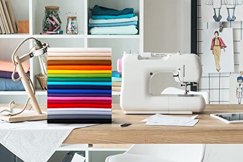 Craftido-19 Options-100% Cotton Fabric by The Yard in Solid Color 44”Wide by 3yd (9 ft) -Medium Weight 5.2 oz- for Quilting, Sewing, Crafts, Binding, Backing and Lining - White