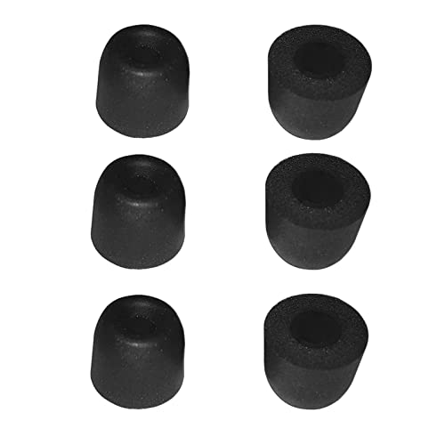 CCA CRA in Ear Monitor Headphones Memory Foam Earbud Tips (Black 3 Pairs)