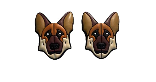 Damorr German Shepherd Dog Croc Charms Compatible with Croc Clogs Shoe Charms for Croc Pack of 2