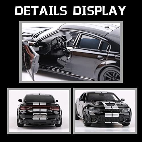 COOLPUR 1/36 Scale Doodge Hel1 Car Model Diecast Toy Vehicle Zinc Alloy Metal Pull Back Powered Vehicles Mode for Kids,Adult,Boyfriend Gift(Gray)