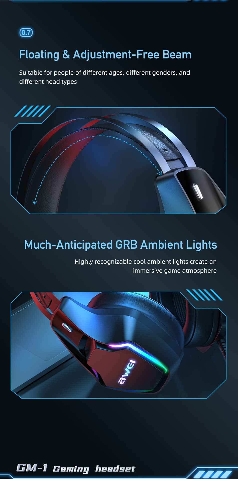 AWEI Headphones for Xbox PS4 PS5 PC and Cell-Phones
