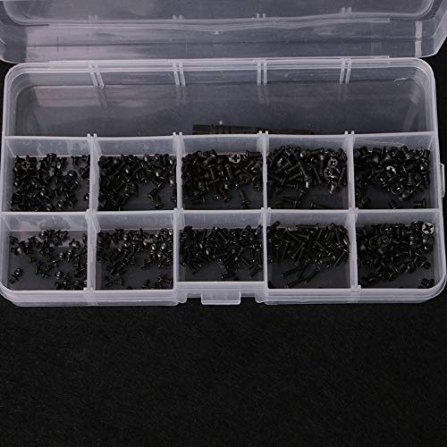 Screw 500Pcs 10 Sizes Black Laptop Notebook Screws Set Kit RepairThe Laptop for Hardware +Screw Driver New #20/19W