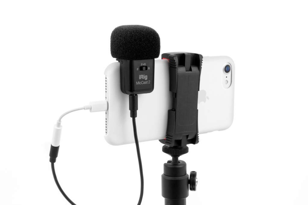 IK Multimedia iRig Mic Cast 2 Mini Vocal Microphone with Front, Rear, Omni Recording, for Podcast, Video, Streaming and More - Compatible with iPhone, iPad, Android and All Popular apps