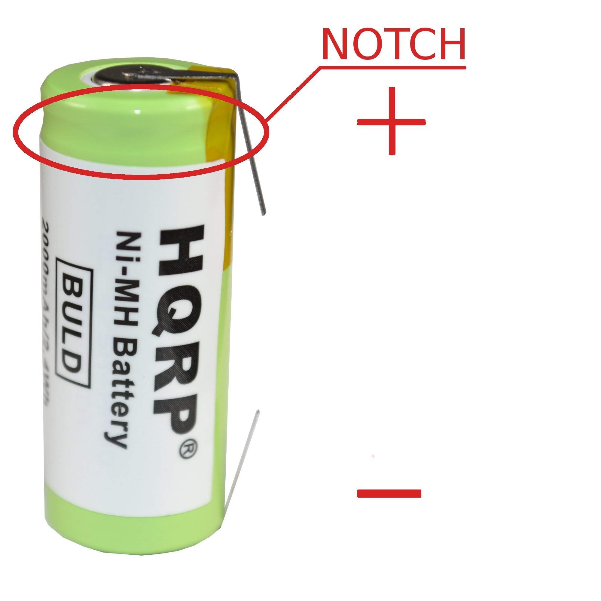 HQRP 42mm Long Battery Compatible with Braun 5000, 3745, 3761, 3762, 5000 Toothbrush Repair 2000mAh Professional Care Triumph Sanyo 346 Sanyo346