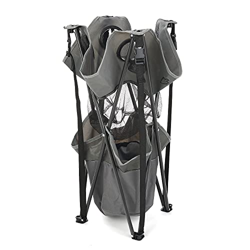 ARROWHEAD OUTDOOR 33.5β Portable Folding Tailgate Table, 4 Cup Holders, Food Basket, Insulated Cooler, No Sag Surface, Square, Carrying Case, Steel Frame, High-Grade 600D Canvas, USA-Based Support