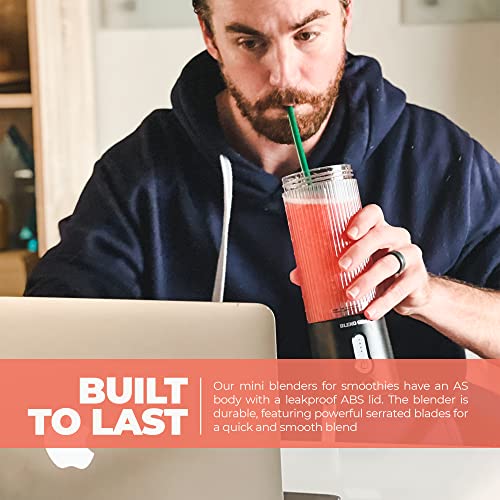 Blend Genix Blender for Shakes and Smoothies β Advanced Portable Fruit Blender with USB Charging Premium Blender Bottle with 450ml Capacity Lightweight and Durable Materials Practical Lanyard, Black