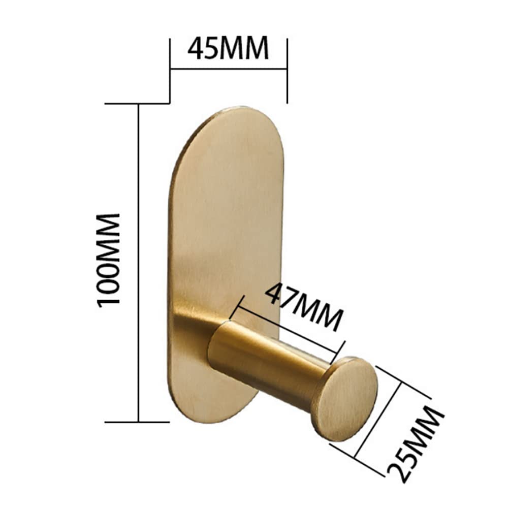 OSER Wall Mounted Hand Towel Bar Rack Brushed Gold Stainless Steel Round Toilet Paper Holder Hook Hardware Accessories,10cm