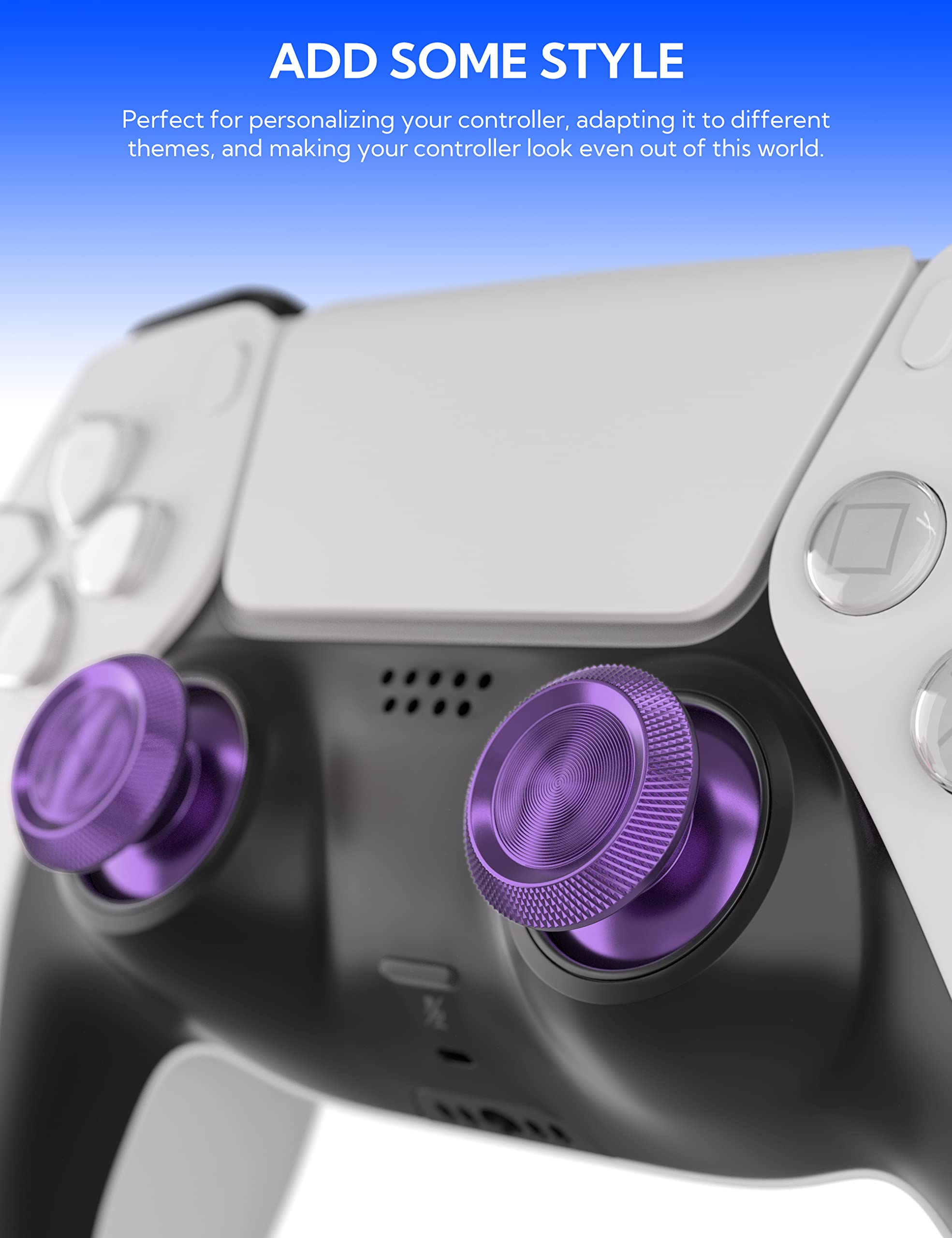 Avericht Metal Thumbsticks for PS5 Controller, Aluminum JoyStick Replacement Kit for Dualsense Controller(Metal Purple)
