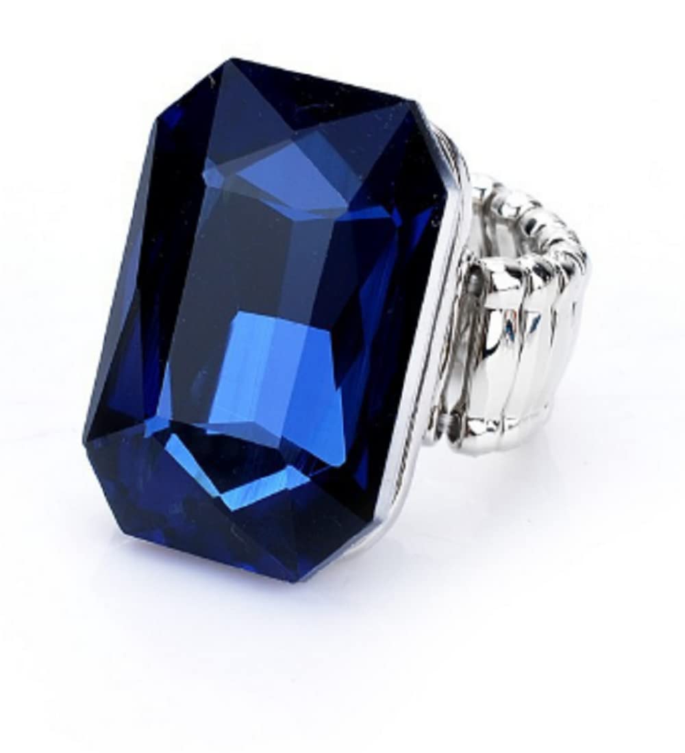 Awmnjtmgpw Fashion Retro Women's 925 Silver Cut gem Cubic Zirconia Zhenrong Inlaid Topaz Engagement Ring AAAA Zircon Ring 8 Blue Navy