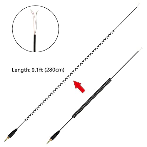 BUTIAO MDR7506 Cable, Replacement OFC Stereo Audio Spring Coiled Aux Cable with 6.35mm Adapter Extension Cord for Sony MDR-7506 MDR-7509 MDR-V6 MDR-V600 MDR-V700 MDR-V900 Headphones