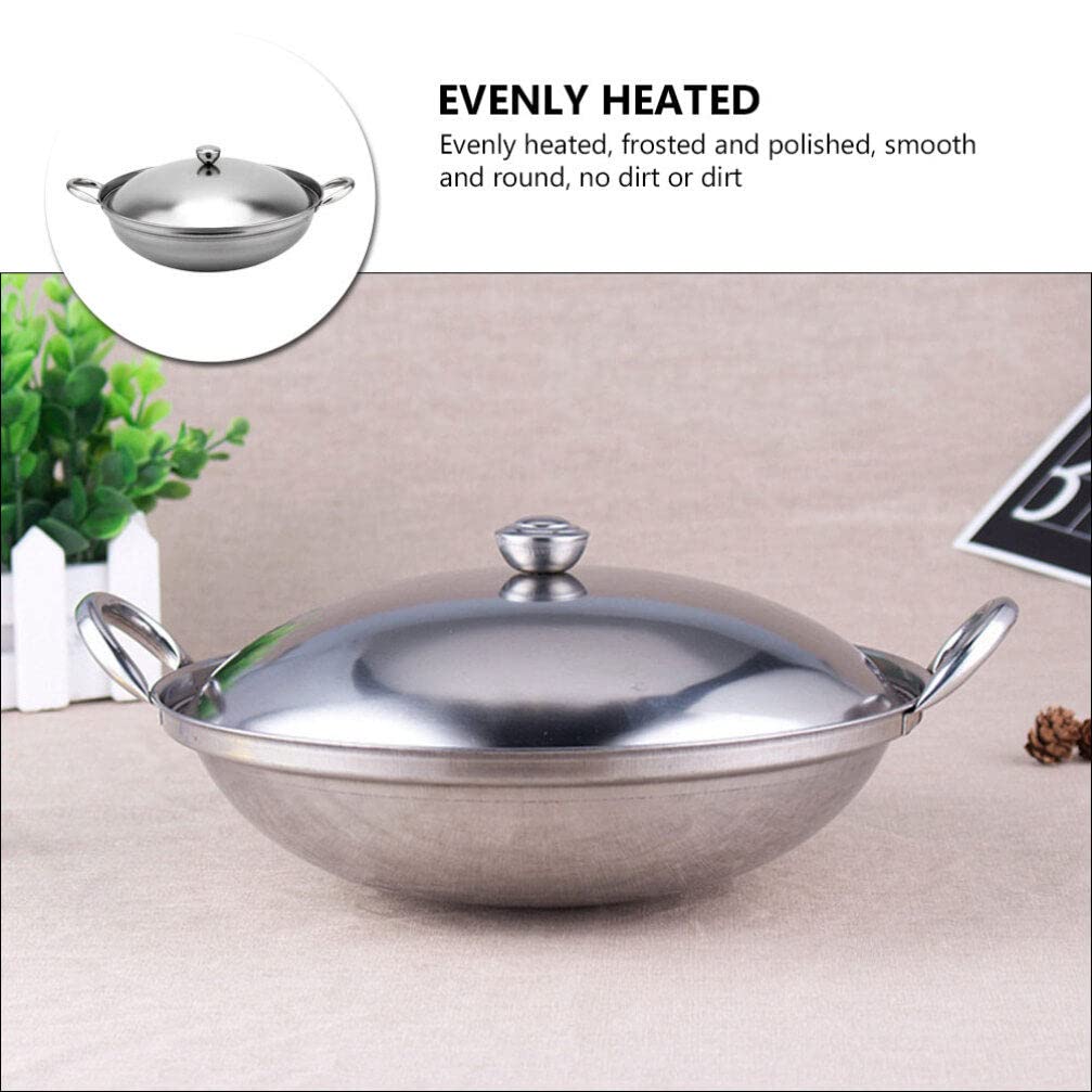 CALLARON Stainless Steel Frying Pan Skillet Crepe Pancake Pan Hot Pot Everyday Pan Omelette Cooking Pan Round Griddle Pan Cookware with Handle and Lid 25cm