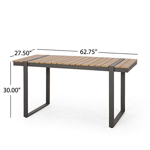 Christopher Knight Home Colfax Outdoor Dining Sets, Natural + Gray + Dark Gray