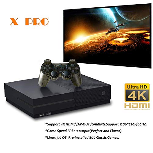 Dosnura 2 Player Retro Handheld Game Console, HD Video Handled Game Console Preloaded 843 Classic Games 4K HDMI TV Output with 2PCS Joystick for a Great Gifi for Game Player