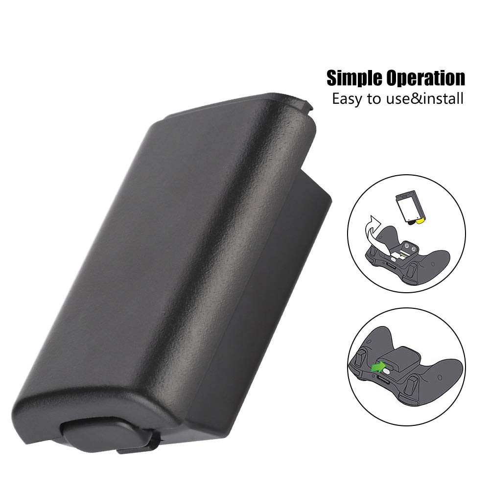 Gojiny Universal Battery Back Cover Shell Case 5 PCS AA Replacement Battery Shell Case Cover Kit for XBOX 360 Wireless Controller (Black)