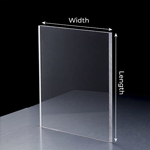 Custom Cut Plexiglass Sheet Cut to Size-Clear Acrylic Sheet 1/8" (3mm) Thick with Flat Edges and Protective Film, for DIY Craft Projects,& Table Top Signs by Fab Glass, and Mirror