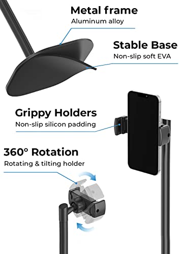 Cooper ChatStand, Height Adjustable Cell Phone Stand for Desk | Cell Phone Holder, Desk Phone Stand for Recording, iPhone Stand for Desk Accessories, iPhone Phone Holder Stand Office (Metallic Gray)