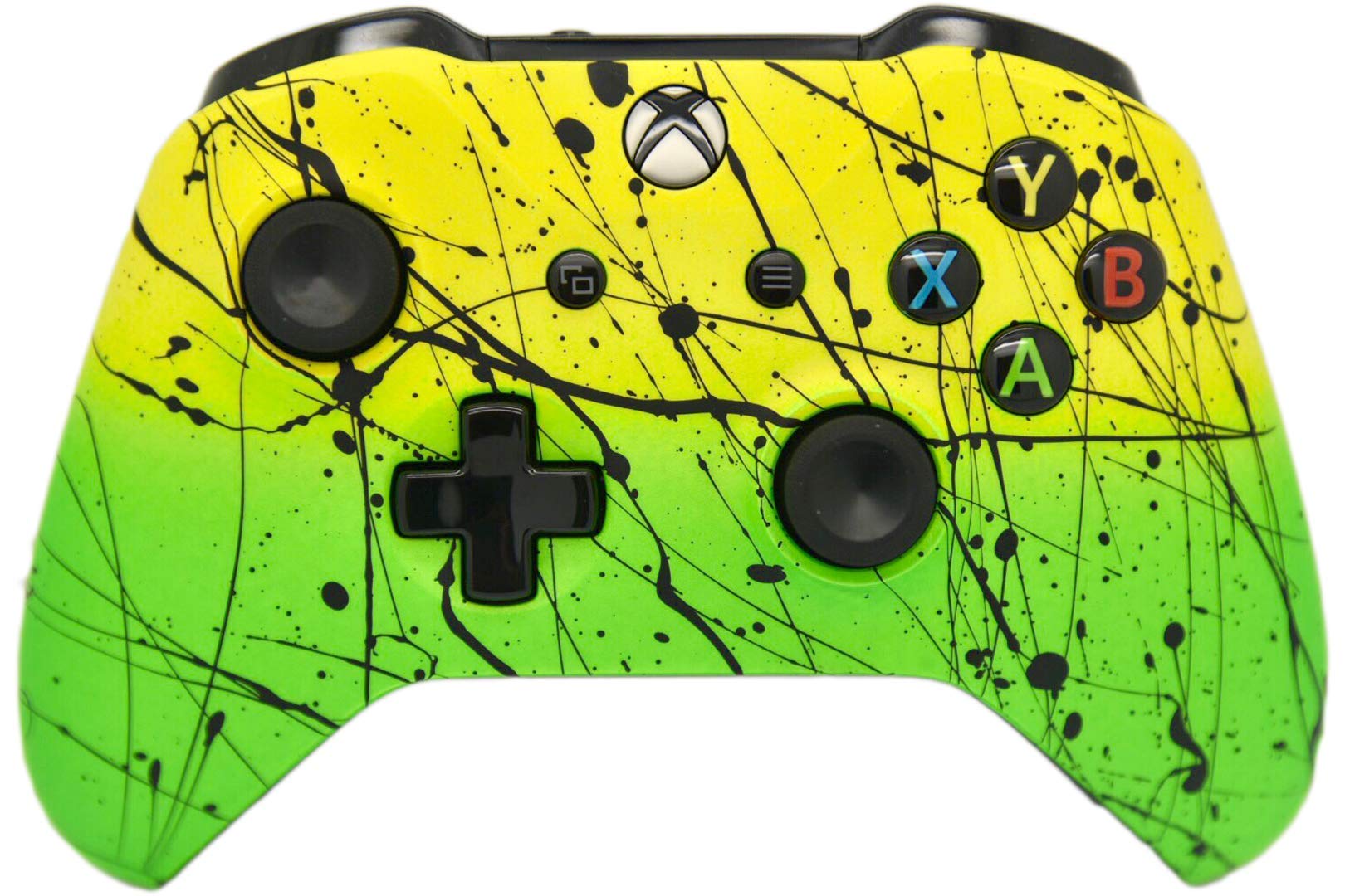 Hand Airbrushed Fade Custom Controller - Compatible with Xbox One (Matte Yellow & Green)