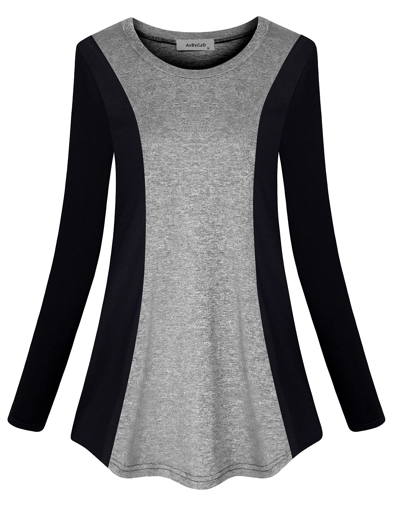 AxByCzD Yoga Tops for Women Activewear Workout Casual Long Sleeve Crew Neck Shirts Grey Large