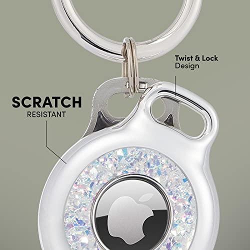 Case-Mate AirTag Keychain Holder - Durable Hard Shell AirTag Key Ring - Case for Apple Air Tag w/ Heavy Duty Keychain - Protective AirTag Holder for Dog Collar, Key, Luggage, Kid's Backpack - Stardust