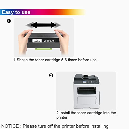 CHENPHON Compatible 51B00A0 51B1000 MS317 MX317 Toner Cartridge use for Lexmark MS317 MS417 MS517 MS617 MX317 MX417 MX517 MX617 MS317DN MS417DN MS517DN MX317DN MX417DN MX517DE Printer, 1-Pack