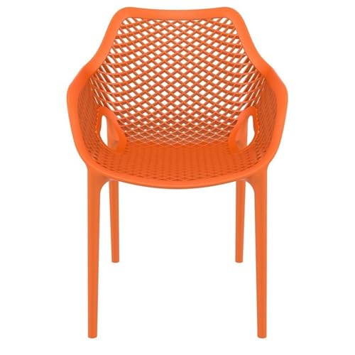 Compamia Air XL Outdoor Patio Dining Arm Chair in Orange (Set of 2)