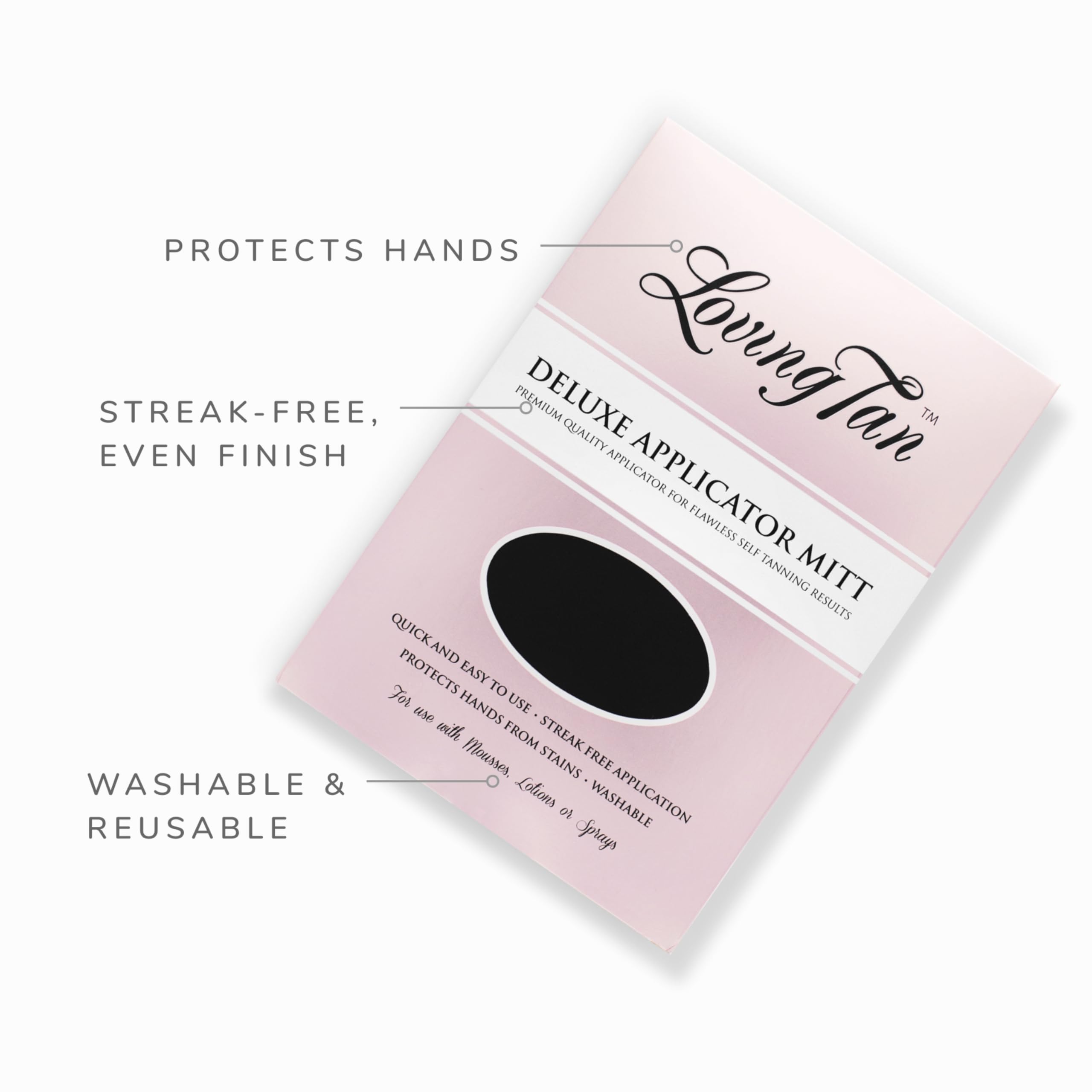 Loving Tan Self Tanning Deluxe Applicator Mitt, Washable & Durable Design for a Salon-Style, Streak Free Finish, Use with Self Tan Mousses, Sprays and Lotions, Reusable - 1 ct.