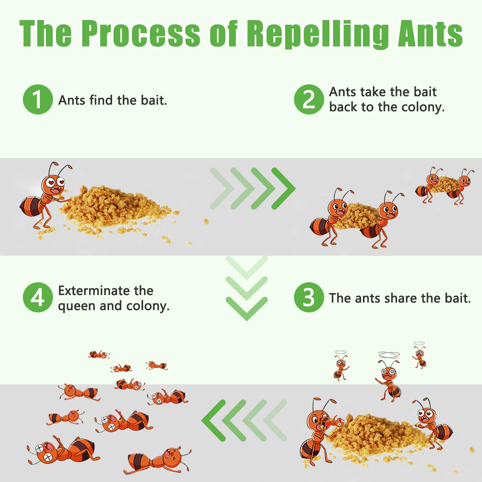 LUOJIBIE Ant Traps Indoor/Outdoor, Ant Killer Bait for Household Use, Ants Control, Strongly and Effectively Ants Repellent-10 Count