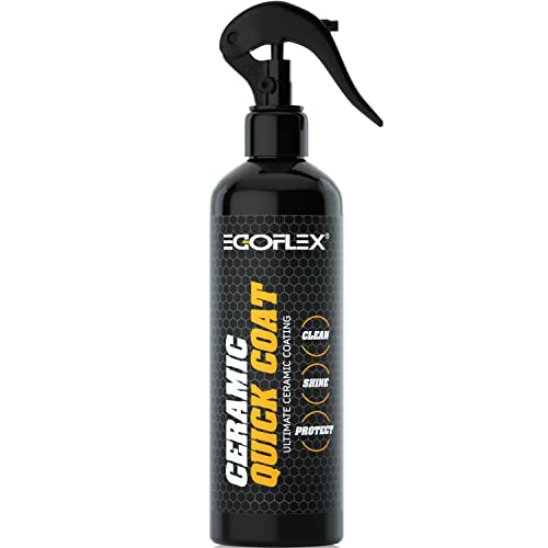 EGOFLEX Ceramic Coating for Cars Paint Sealant Detailing Spray - Automotive Wax & Polish Waterless Wash Hydrophobic SiO2 Top Clear Coat Crystal Shine for Car, SUV, Motorcycle, RV, Boat, Yacht 8 Fl Oz