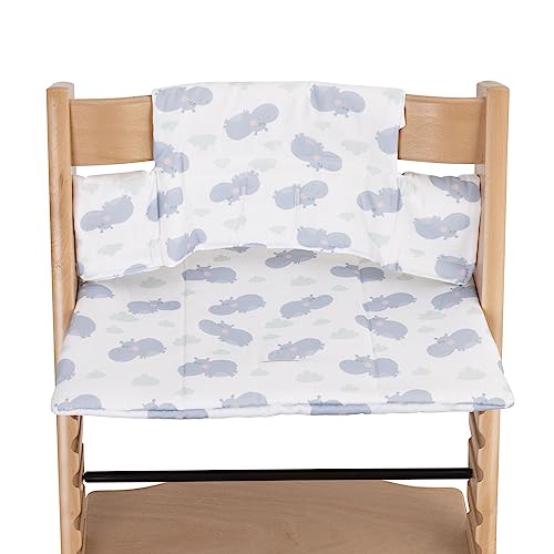 Dadouman Wipe Clean & Compatible Seat Cushion for Stokke Tripp Trapp Chair (Hippos)